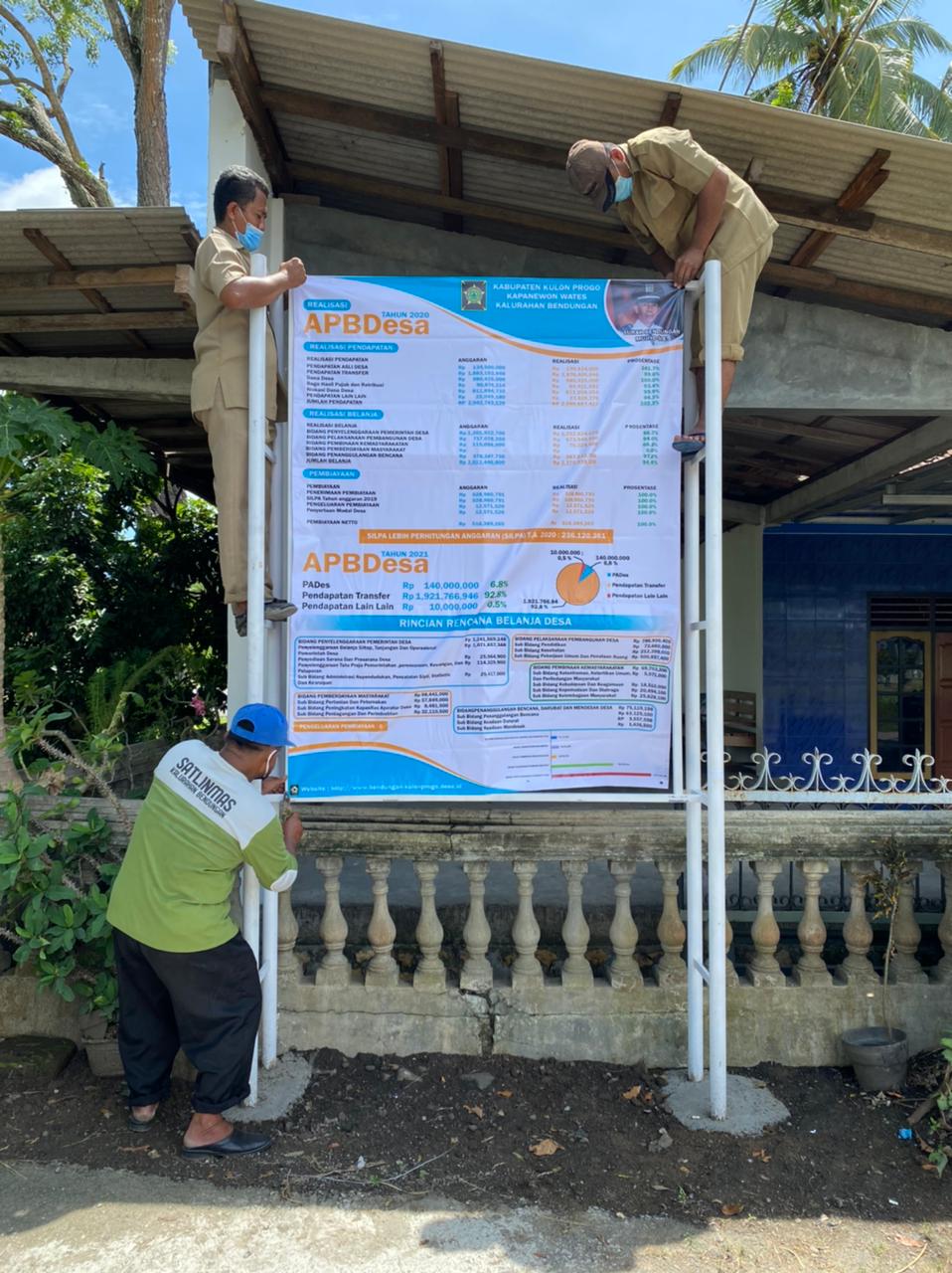 Pemasangan Banner APBkal 2021 - Kalurahan Bendungan